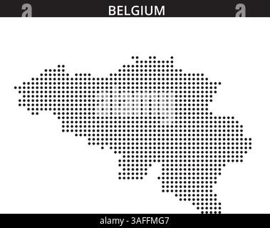A detailed map of Belgium showcases the country's shape using a unique ...