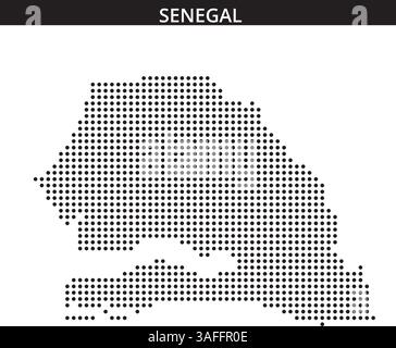 Detailed representation of Senegal using a dotted design, showcasing ...