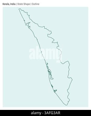 Kerala map. Just a simple border map. Shape of the state. Flat blank ...