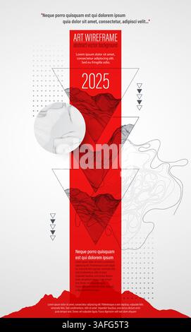 Wireframe design for posters. Page layout. ART background. Scientific ...