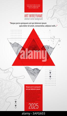 Wireframe design for posters. Page layout. ART background. Scientific ...