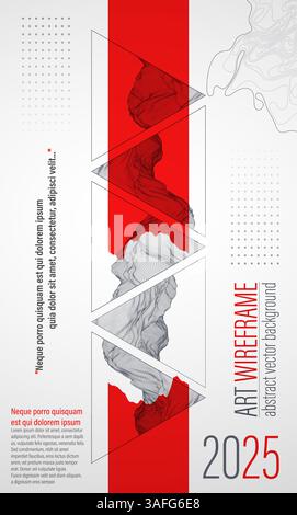 Wireframe design for posters. Page layout. ART background. Scientific ...