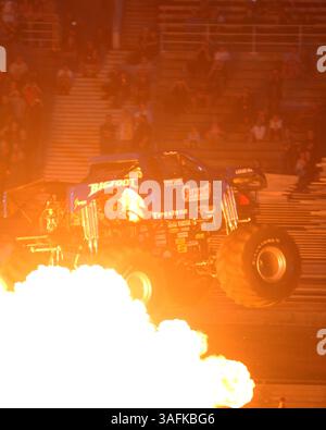 Monster Truck Bigfoot driver Dan Runte waves to fans at 4x4 Off-Road ...