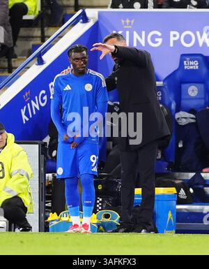 Leicester City's Jeremy Monga is subbed on during the Premier League ...