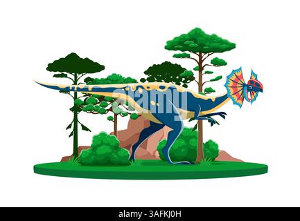 Dilophosaurus theropod dinosaur cartoon animal. Dino animal, baby ...