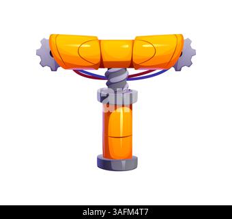 Robot font, robotic gear or cyborg machine wheel type, cartoon vector ...