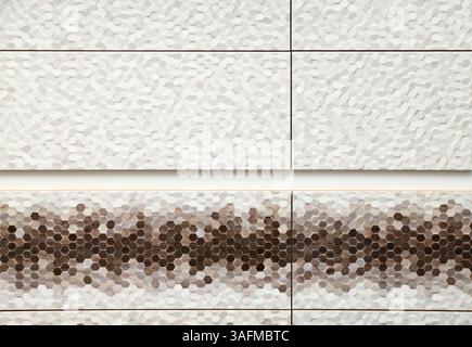 Samples of tiles with beautiful patterns on display in store, closeup ...