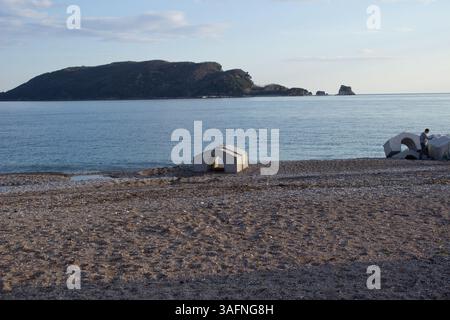 Details of Concrete Structures on the Beach Stock Photo - Alamy