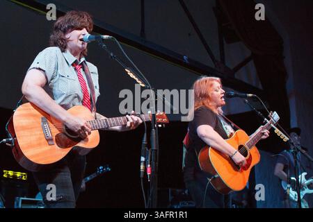 Amy Ray of American folk rock duo the Indigo Girls performs onstage in ...
