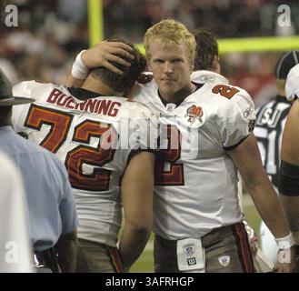 Tampa Bay Buccaneers guard Dan Feeney (65) enters the locker room ...