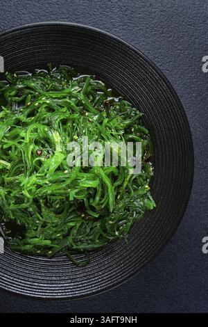 Chuka salad made from fresh seaweed, with sesame dressing, two bowls ...