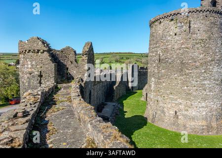 Outside View from Kidwelly to the Castle Gate, Wales. Kidwelly Castle ...