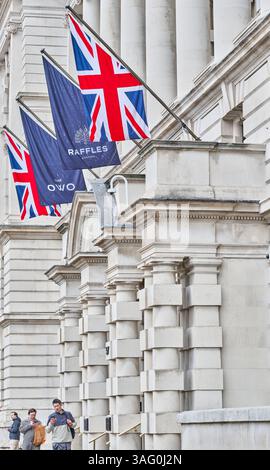 Flags, Raffles London, Whitehall, London, UK Stock Photo - Alamy