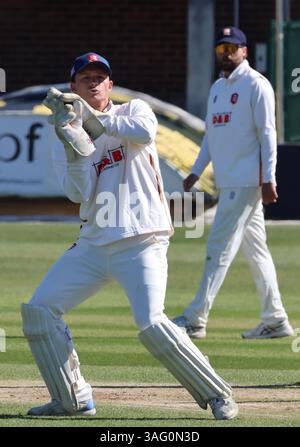 CHELMSFORD, ENGLAND:- Essex’s Michael Pepper comes back from ...