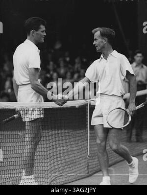 Wimbledon Championship Open. Picture Shows:- Budge Patty (U.S.A.) left ...