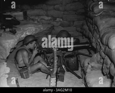 The interior of machine gun nests commanding a stretch of water ...