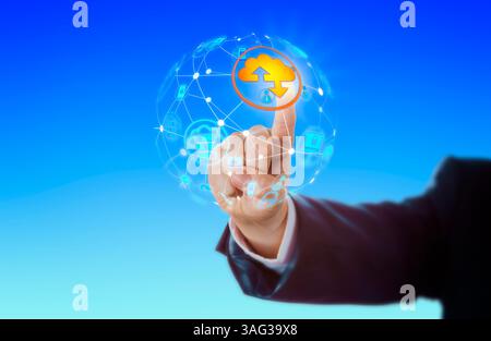Cloud technology, networking, data storage. Internet concept Stock ...
