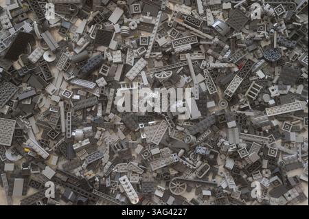 lots of grey plastic construction kit parts Stock Photo - Alamy