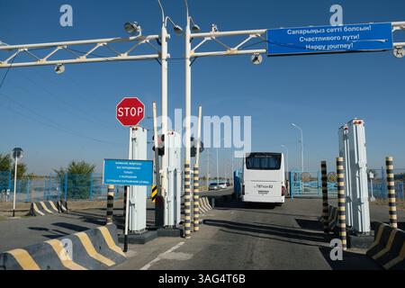 The border and customs control zone. The border between Kazakhstan and ...