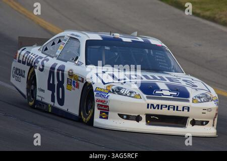 Jimmie Johnson (48) runs during a NASCAR All-Star auto race at Bristol ...