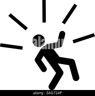 Warning icon depicting hazard of falling person Stock Vector Image ...