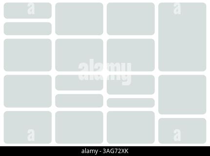 Bento grid template layout shape. Bento box modular collage frame ...