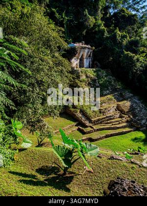 Temple of the Foliated Cross, elevated view, Palenque Archaeological ...