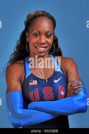 Sanya Richards-Ross poses during unveiling of Nike uniforms for the ...