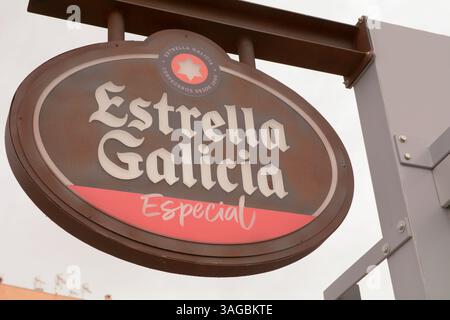 Estrella Galicia beer sign Stock Photo - Alamy