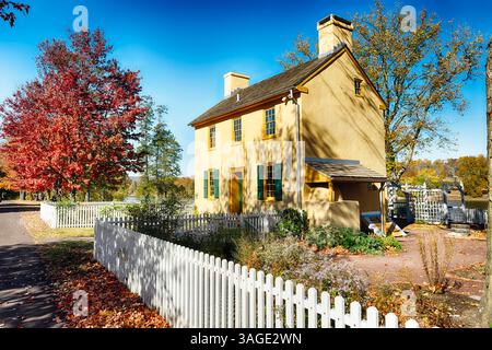 Hibbs House at Washington's Crossing Historic Village During Fall ...