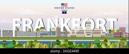 Frankfort Kentucky city skyline silhouette. Vector illustration Stock ...