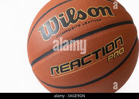 Lviv, Ukraine - April 8, 2025: Wilson Reaction PRO basketball Stock ...