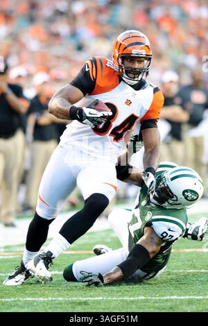 New York Jets linebacker Jermaine Johnson (11) walks the sideline ...