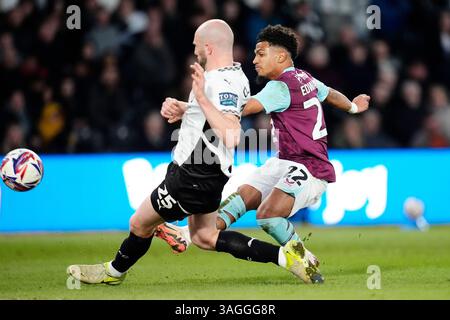 Burnley's Marcus Edwards attempts a shot on goal during the Premier ...