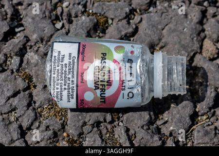 empty plastic kiwi juice bottle on white background Stock Photo - Alamy