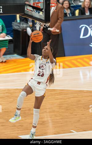 South Carolina guard Bree Hall (23) celebrates as they defeat Duke ...