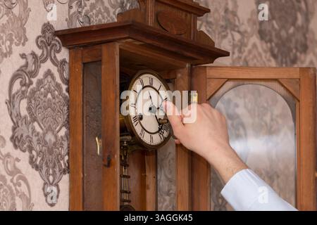 Daylight Saving Time. Wall Clock going to winter time. Autumn ...