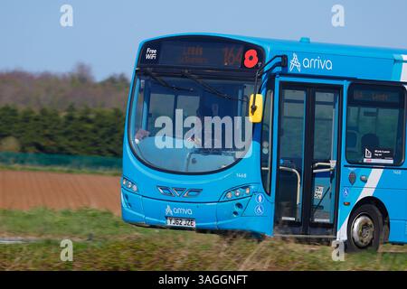 Arriva 164 Bus to Leeds travelling along the B1222 near Sherburn In ...