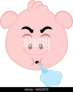 Cartoon face vector emoji with puff out cheeks and goggle eyes. Facial ...