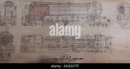 Design drawings for the Flying Scotsman class locomotive, The Great ...