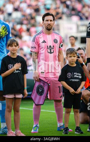 Inter Miami's Lionel Messi stands on the pitch during the Club World ...