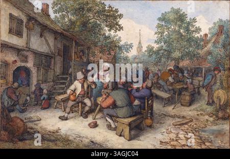 Peasant Festival on a Town Street. Adriaen van Ostade (Dutch, 1610 ...