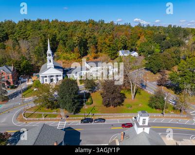 Sterling historic town center aerial view including Conant Free Public ...