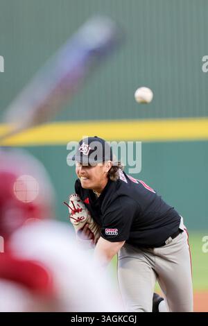 Arkansas State pitcher Carson Keithley (24) throws a pitch against ...