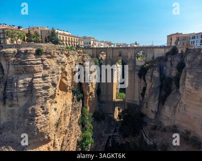Aerial View of Ronda's Puente Nuevo Bridge and Cliffside Buildings in Spain Stock Photo - Alamy