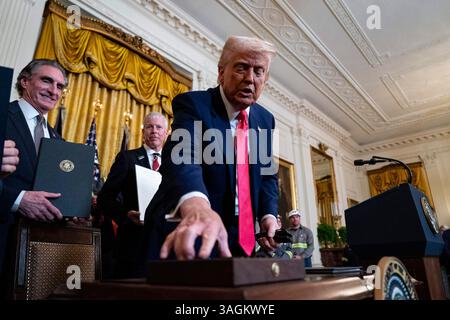 Energy Secretary Chris Wright, center, and Under Secretary of Defense ...