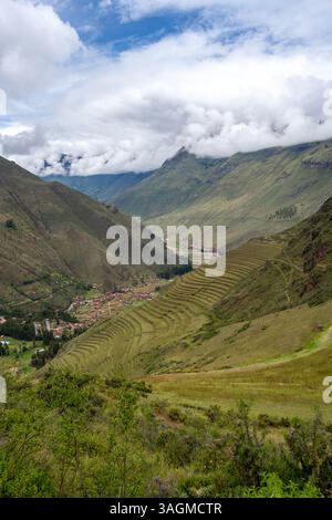 The archaeological site of Pisac features impressive stone terraces and ...