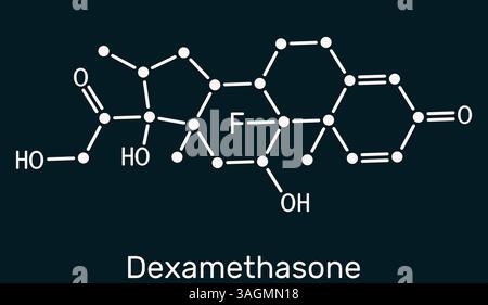 Dexamethasone molecule chemical structure. Corticosteroid medication ...