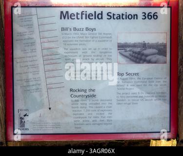 History information board at the site of RAF Metfield also known as ...