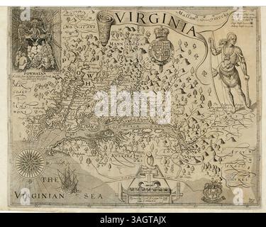 Virginia 1612 map Stock Photo - Alamy